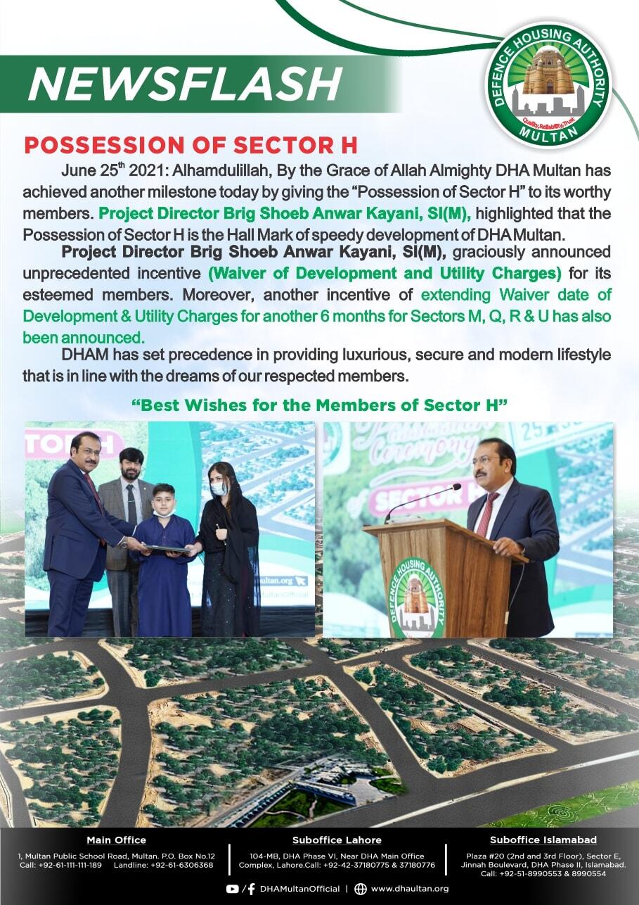 DHA Multan Announced Possession of Sector H | eProperty®